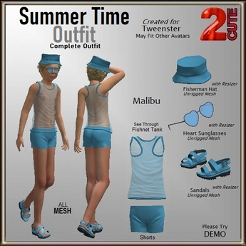 Second Life Marketplace - Summer Time Outfit [2cute] Malibu